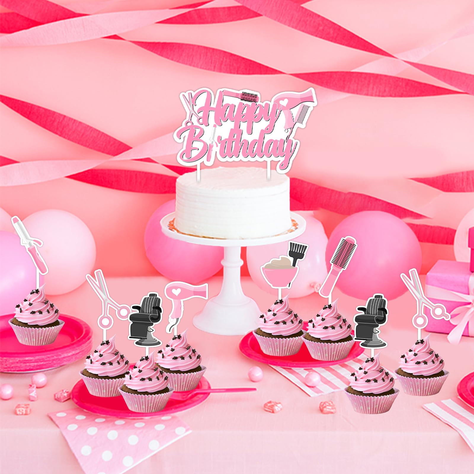 Jollyboom Hairstylist Happy AJH3 Birthday Cake Topper, Hairdresser ...