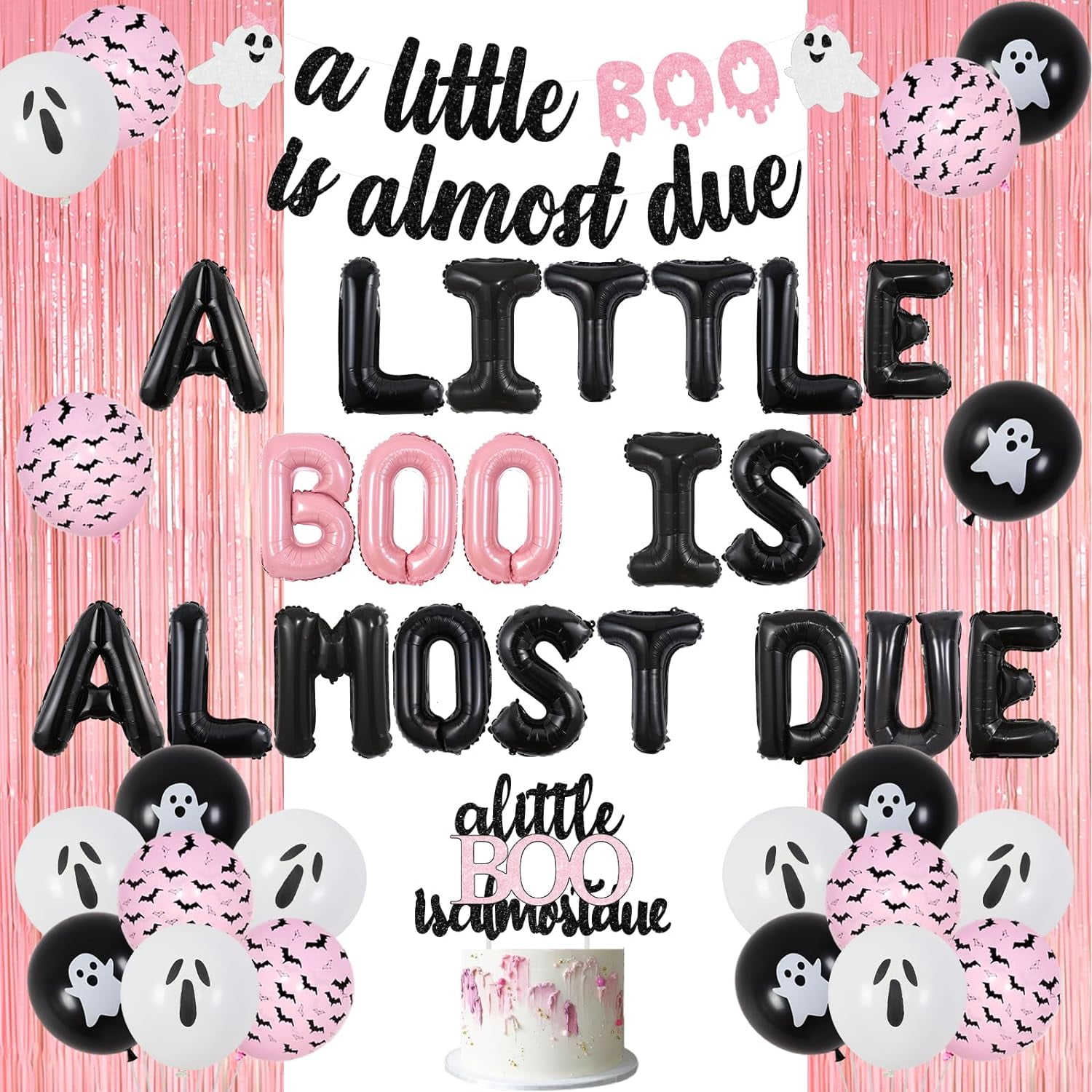 Jollyboom Halloween Baby Shower Decoration Girl, A Little Boo Is Almost ...