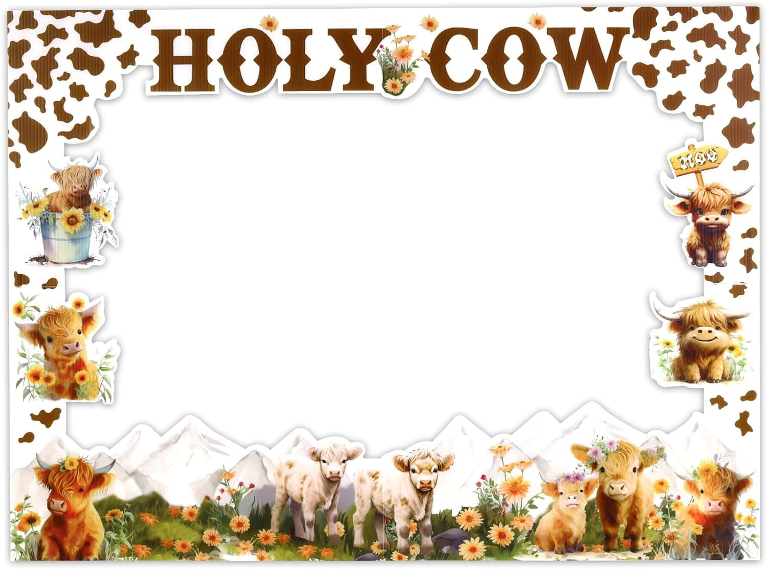 Jollyboom Highland Cow Photo Booth, Holy Cow Birthday Baby Shower ...