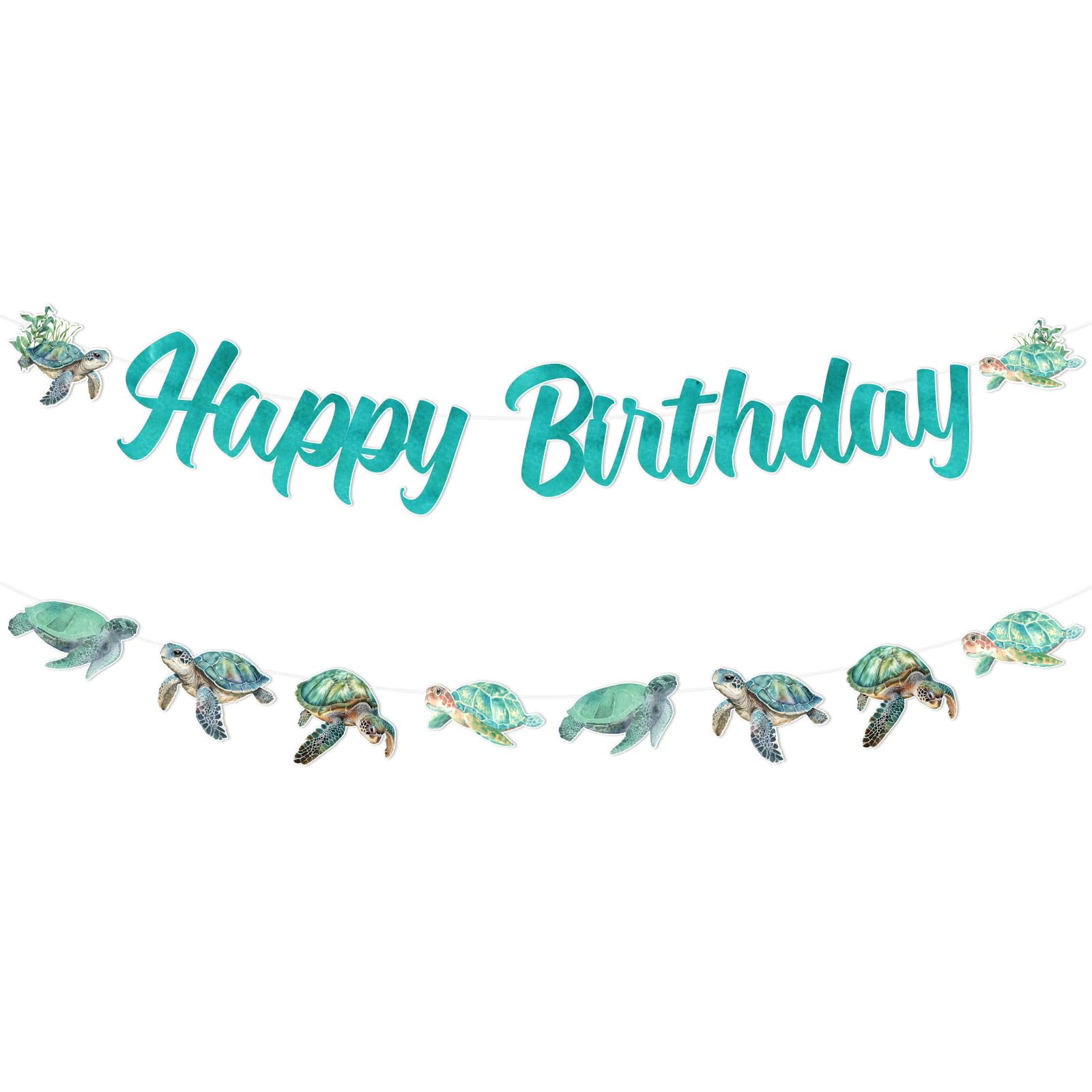 Jollyboom Turtle Birthday Decorations Banner, Sea Turtle MHD1Happy ...