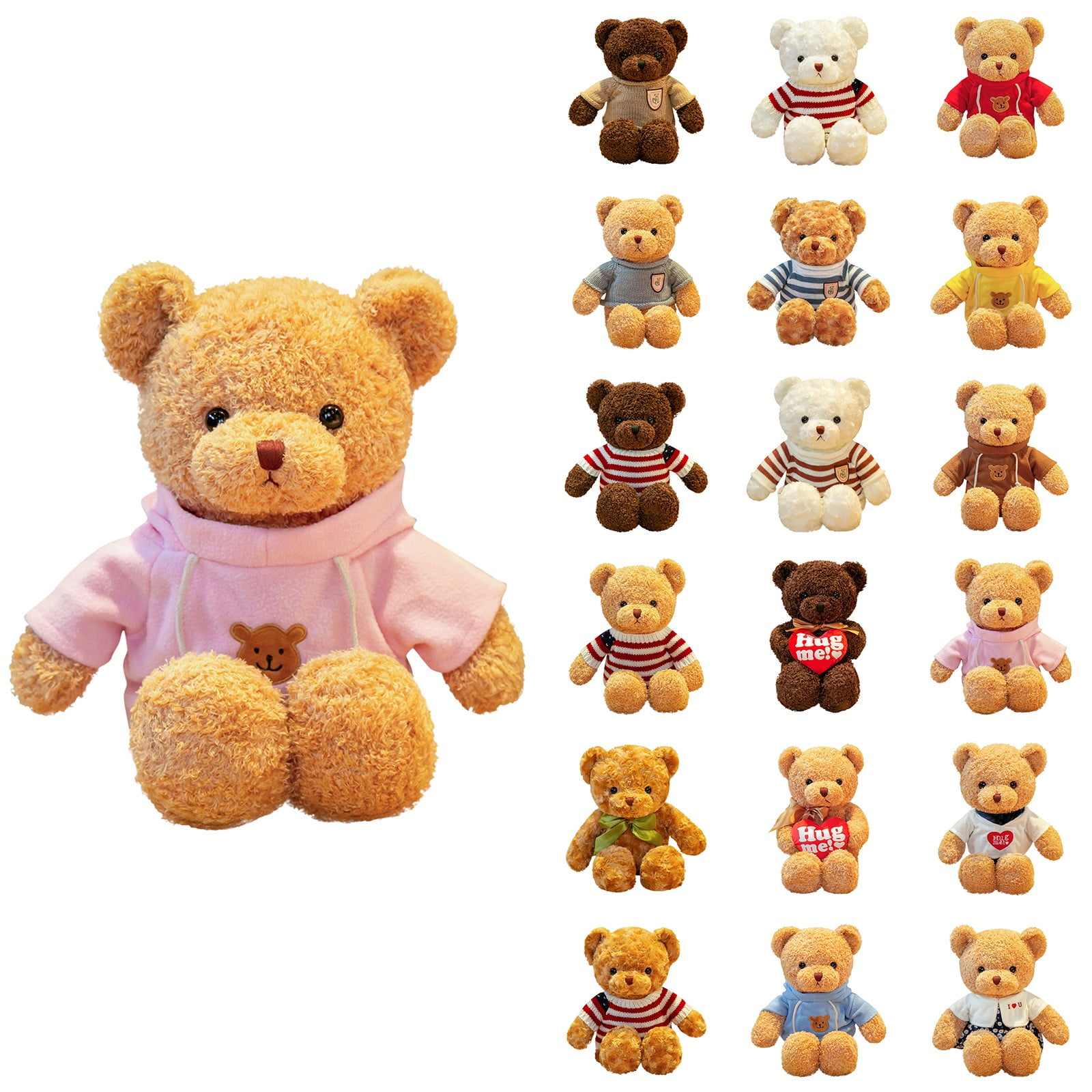 Jollyzo 11.8 inch Bear Stuffed Animal Plushies, Soft Huggable Stuffed ...