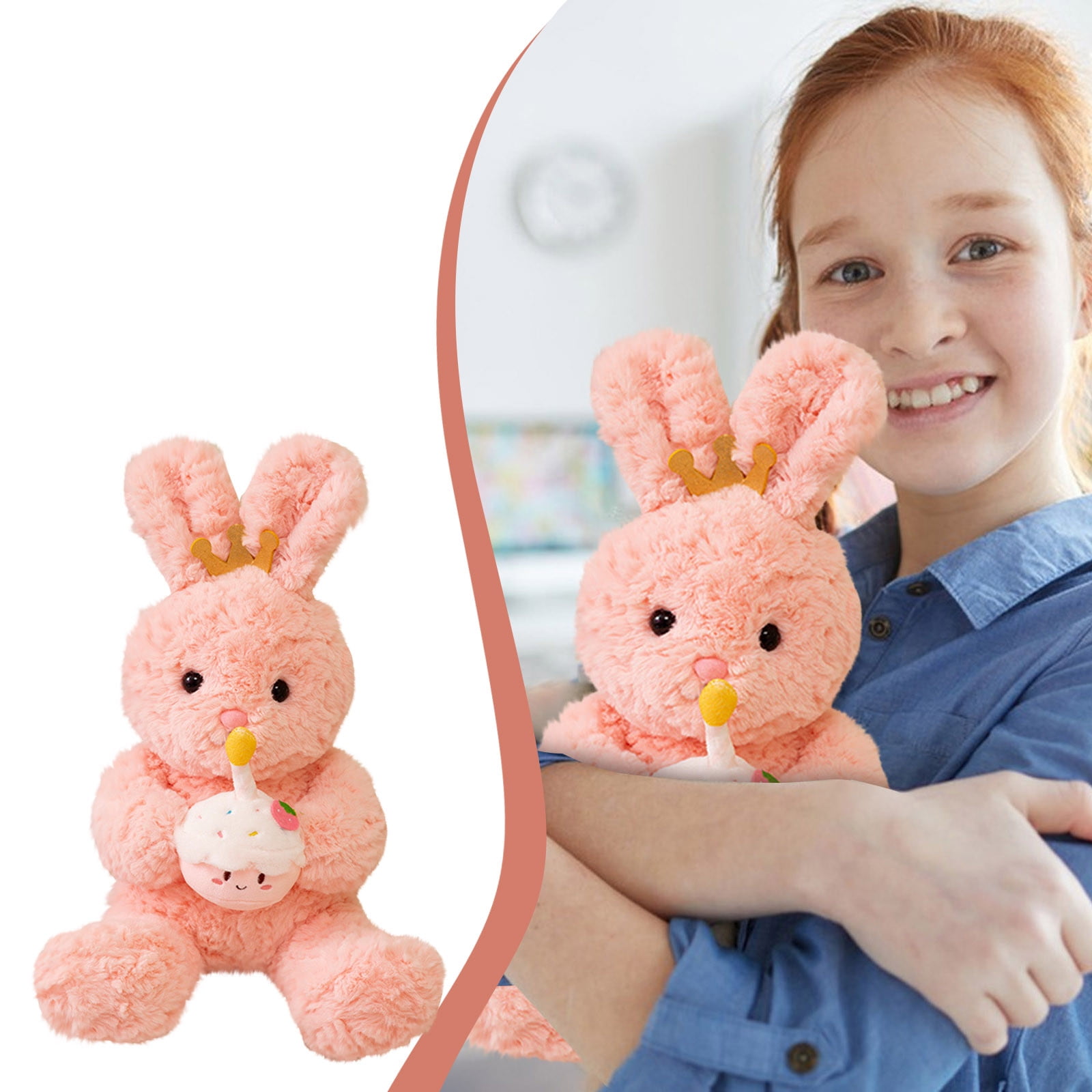 Jollyzo 11.8 inch Bunny Stuffed Animal with Birthday Cake Plush Toys ...
