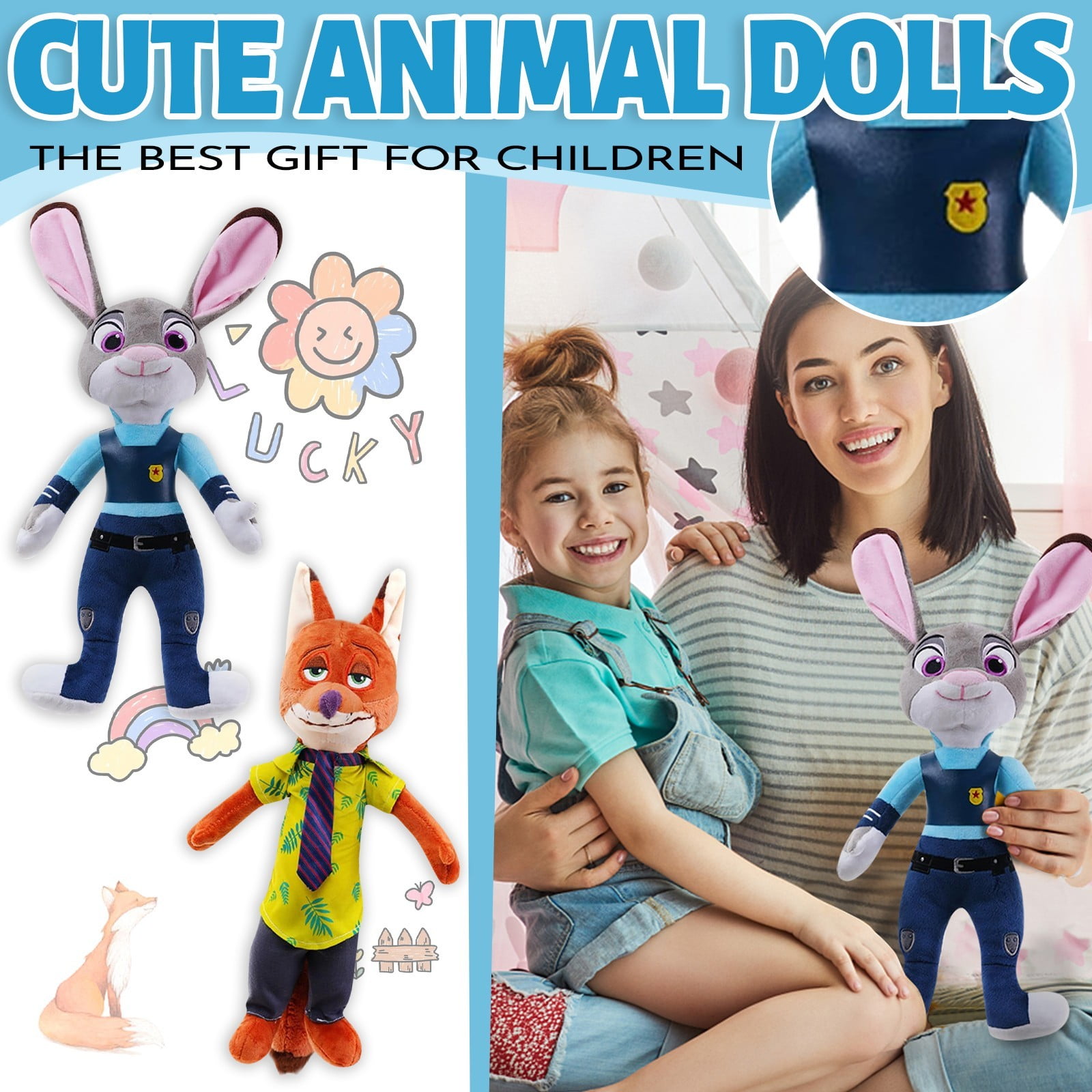 Jollyzo 23.6 inch Zootopia - Judy Hopps Stuffed Plush Toys, Soft ...