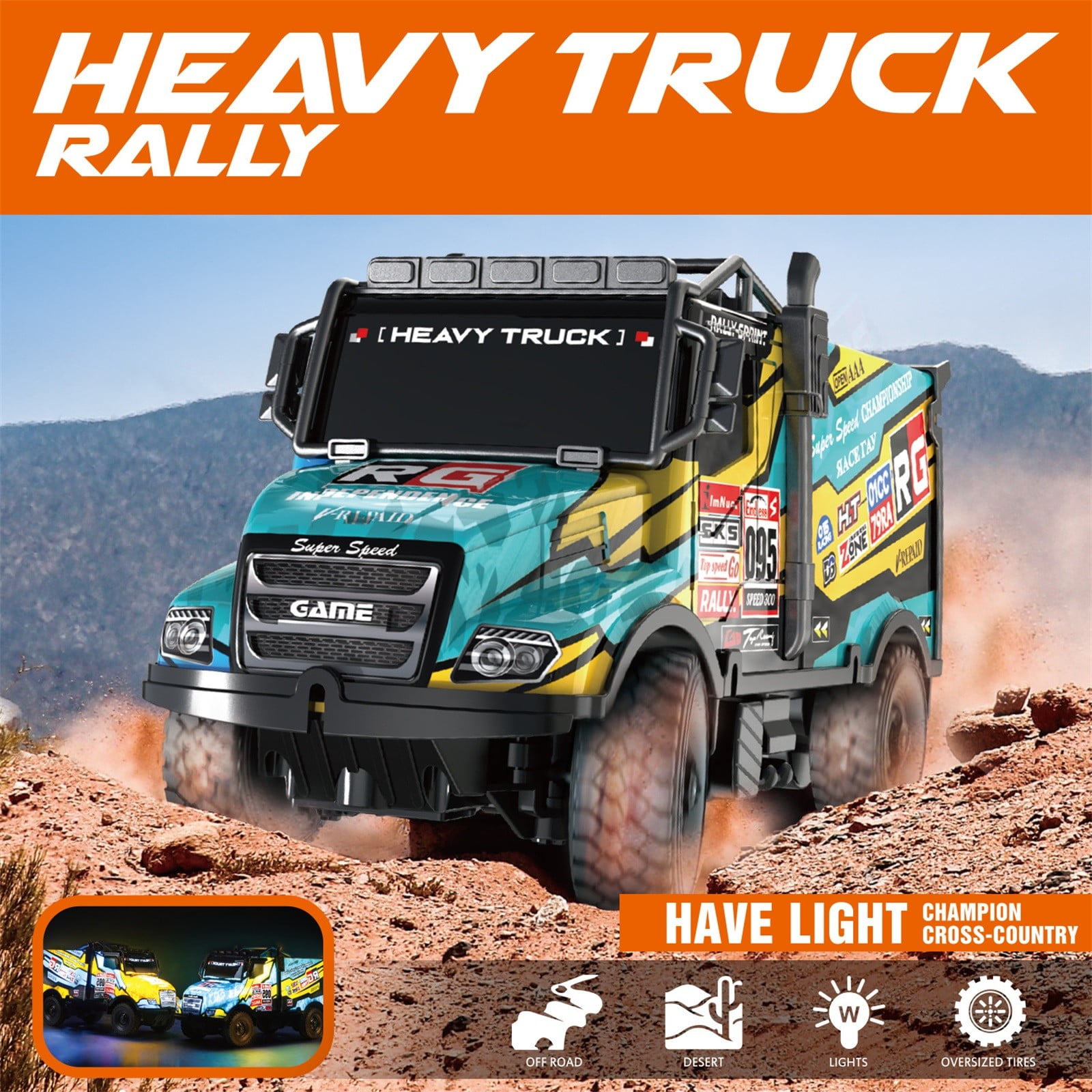 Jollyzo 27MHz Illuminated Remote Control Truck US Cab-Behind Engines ...