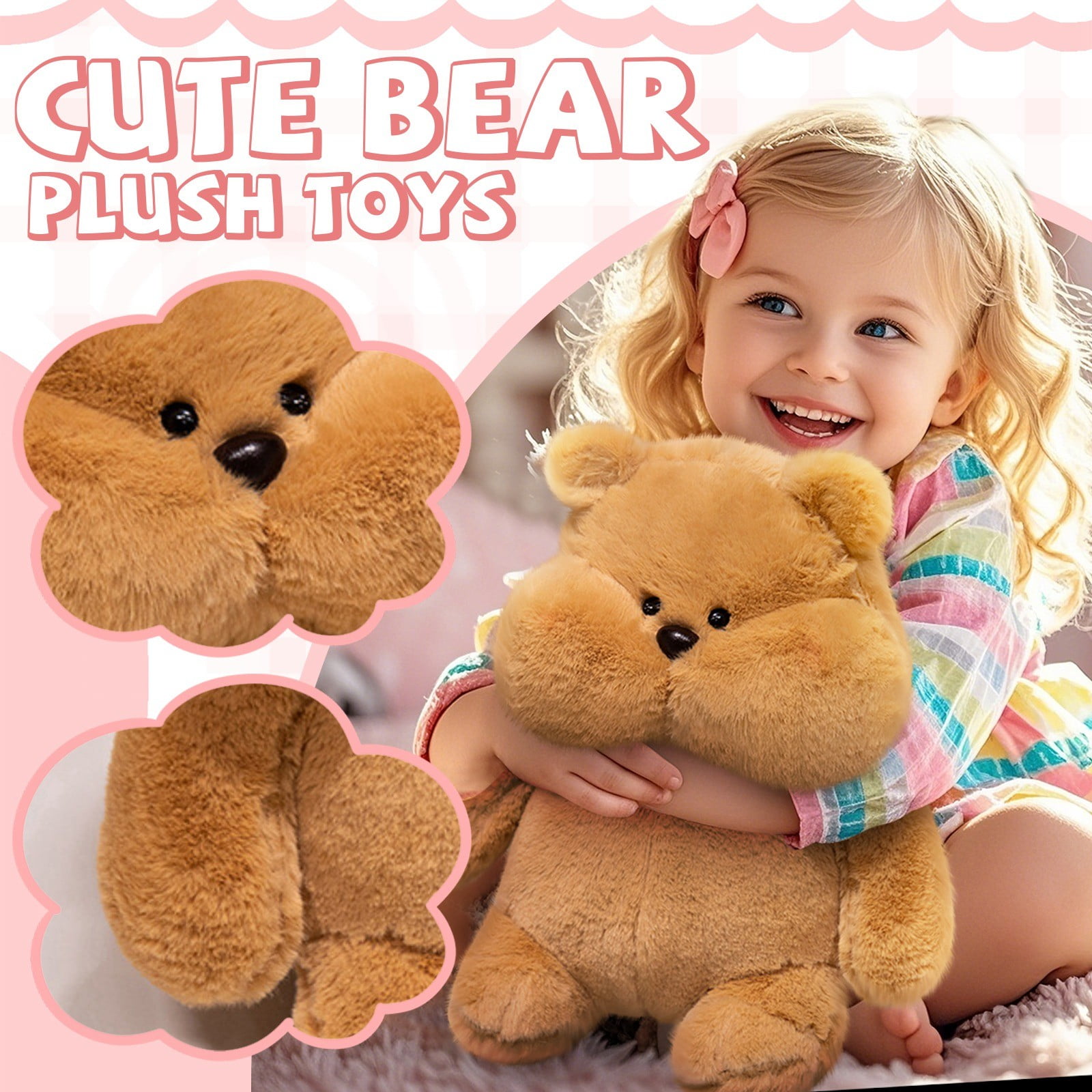 Jollyzo 9.8 inch Chubby Bear Stuffed Plush Toys, Huggable Bear Stuffed ...
