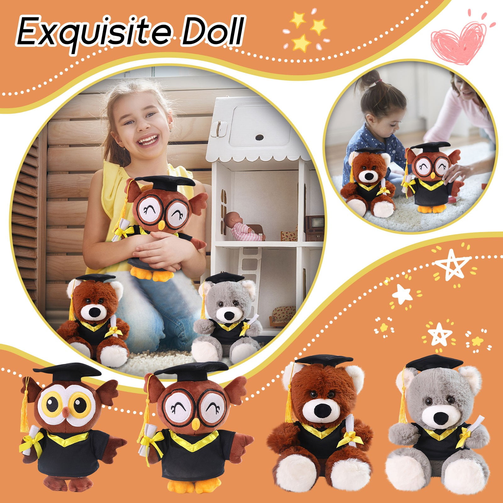 Jollyzo 9.8 inch Owl Graduation Plush Toys - Super Soft Graduation ...