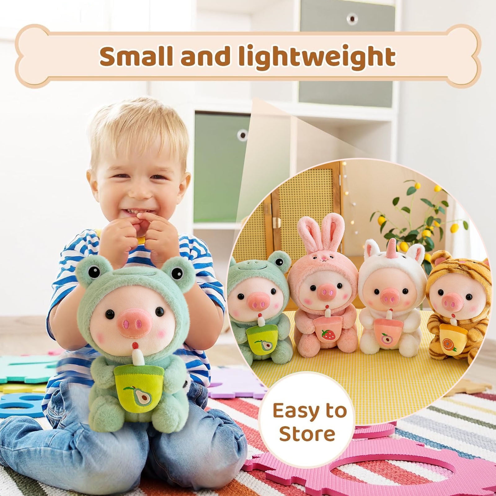 Jollyzo 9.85 Inches Pig Stuffed Animals Pig Dressed Up as Frogs Tigers ...