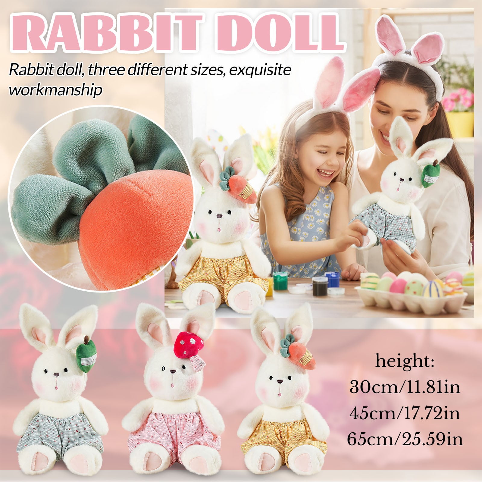 Jollyzo Adorable Bunny Stuffed Animal Plush Toy, 25.6 inch | Soft and ...