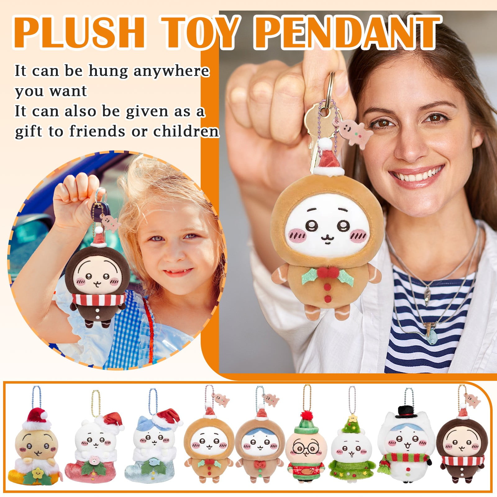 Jollyzo Chikawa Plush Keychain, Soft Stuffed Figure Plushie Backpack ...