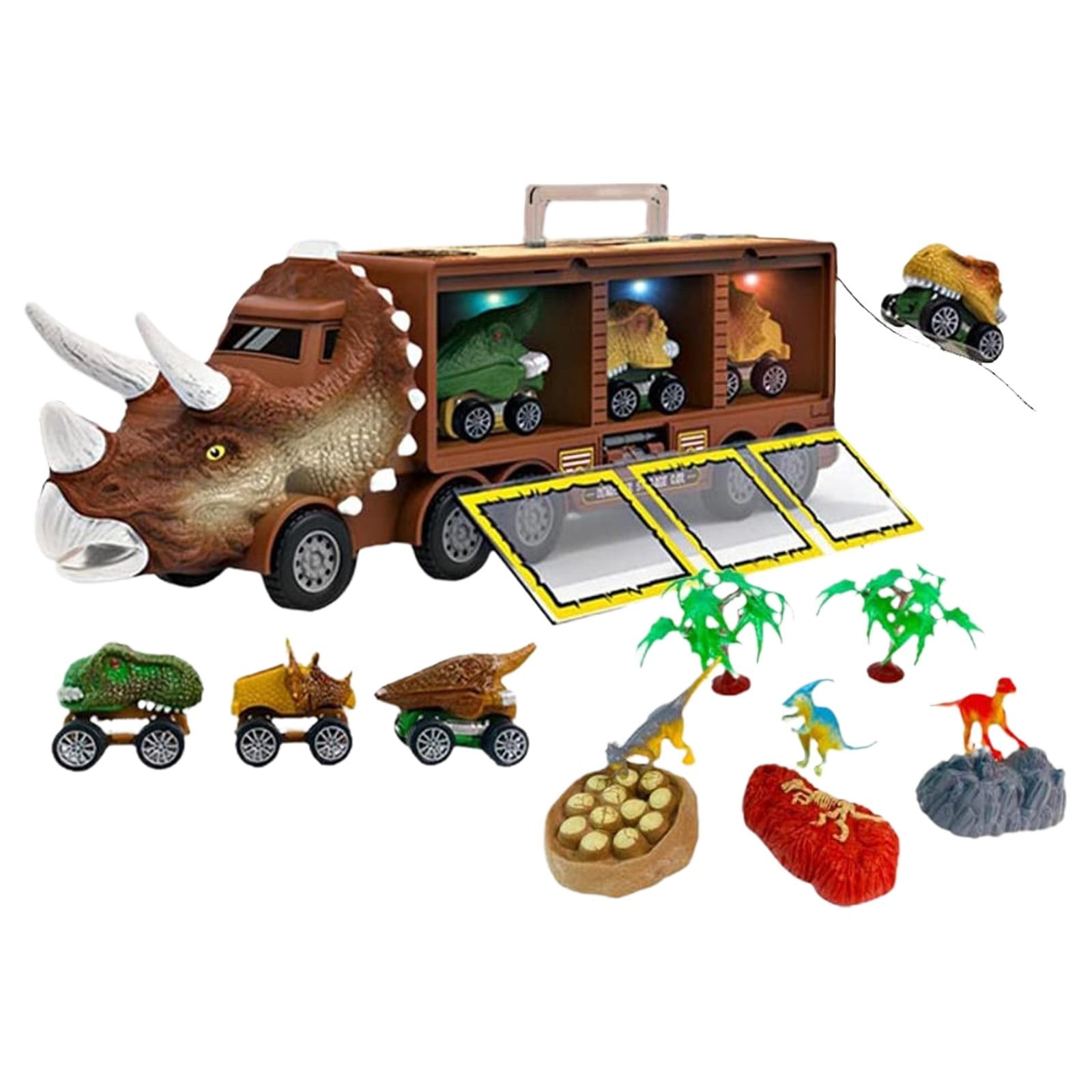Jollyzo Dinosaur Toys for Kids 3-5 5-7, 21 Pack Dinosaur Truck with 6 ...