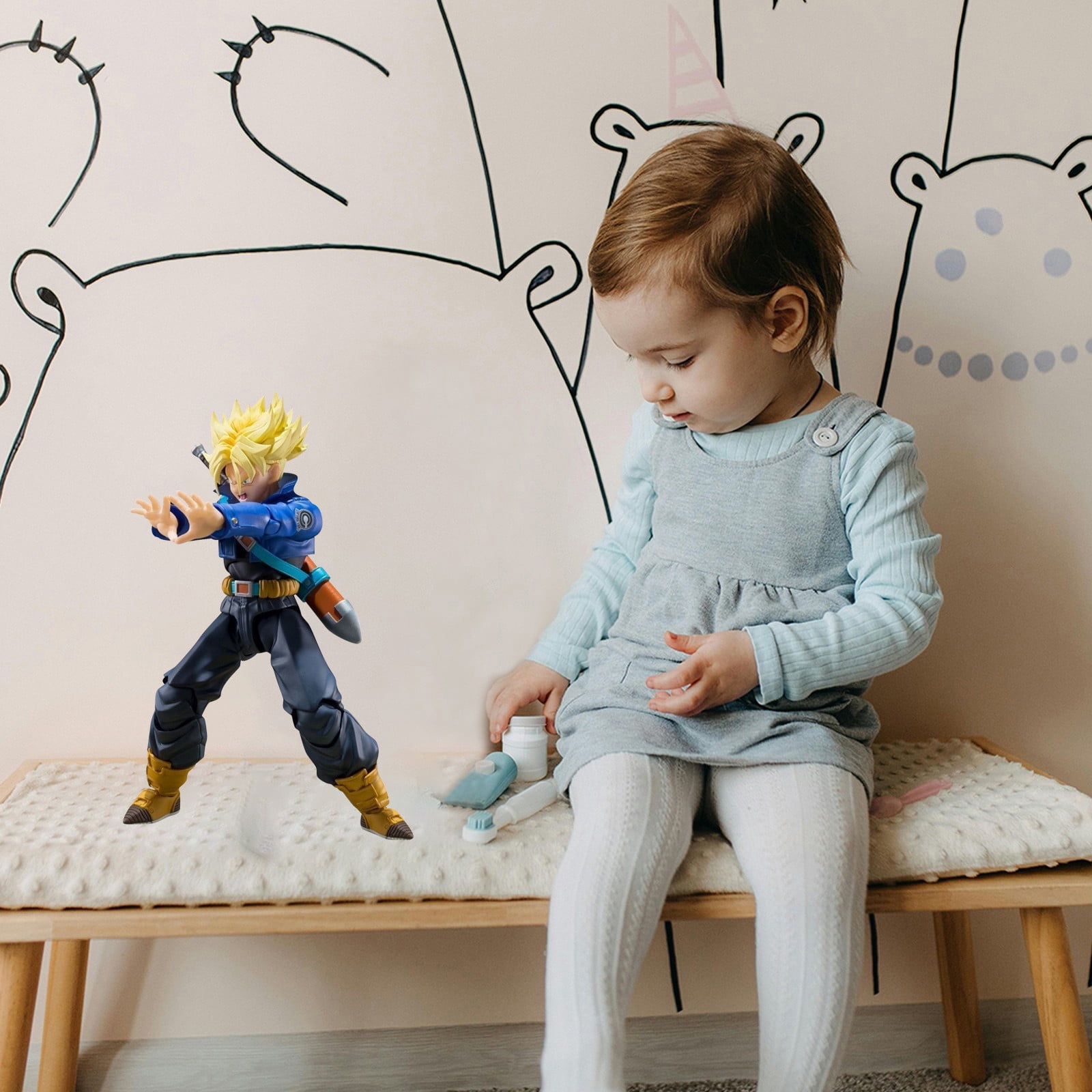Jollyzo Dragon Bαll Super Saiyan Trunks Action Figure - 6" Scale Action ...