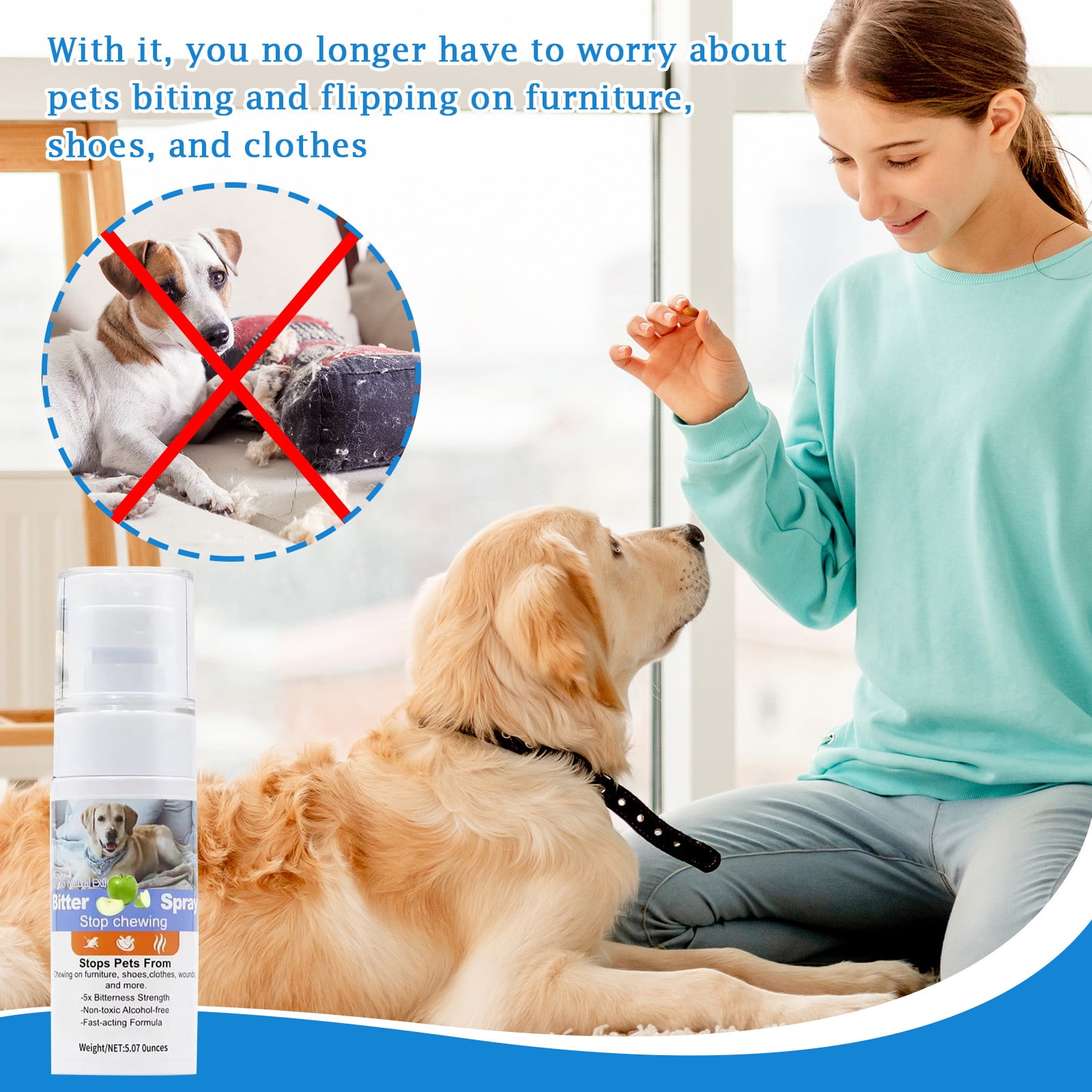 Jollyzo Effectively | Bitter Apple Spray for Dogs to Stop Chewing, NO ...
