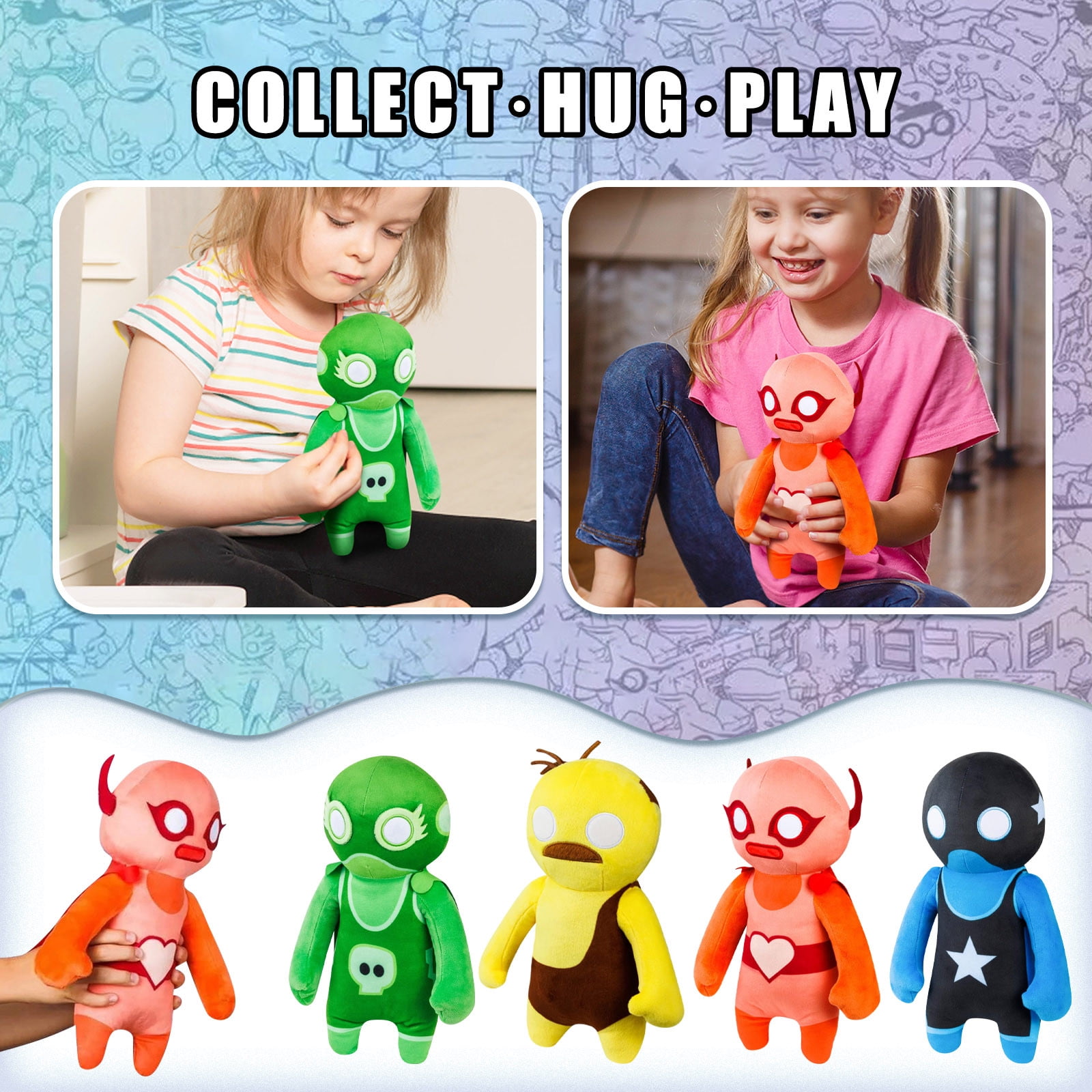 Jollyzo Gang Beasts Plush Buddies - Red Wrestler - 12 Inch Plush Toys ...