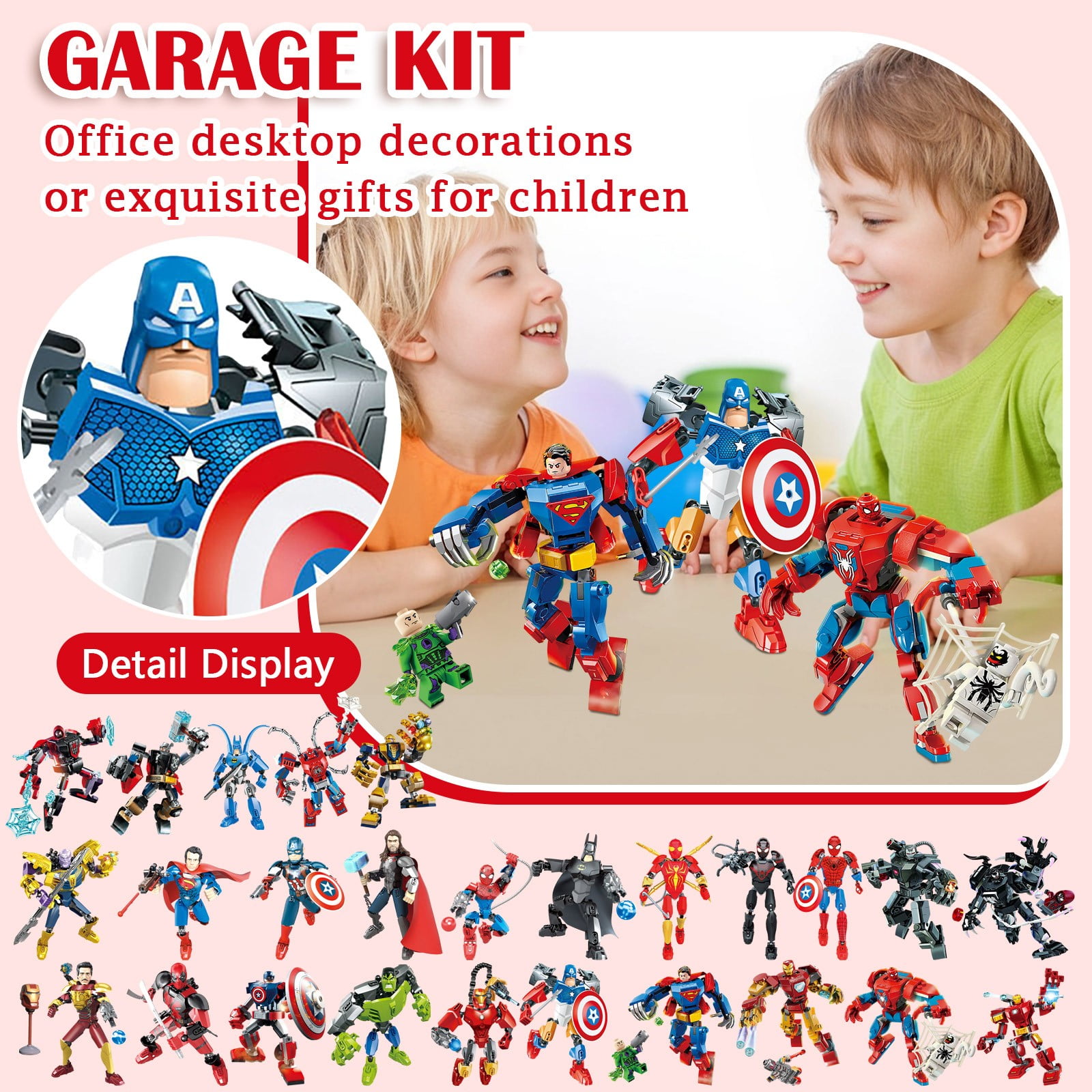 Jollyzo Kids’Superhero Mech Figure, Building Toy Minifigure Halloween ...