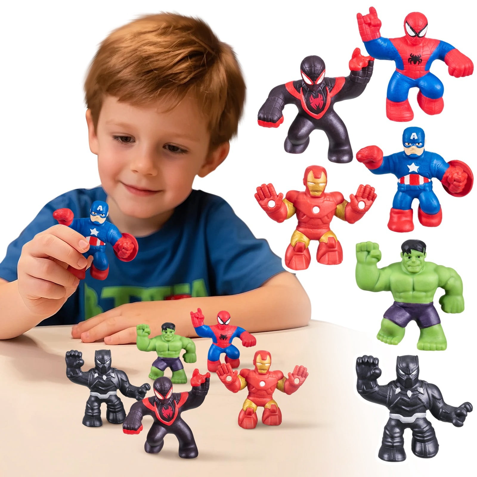 Jollyzo Mini 6 Pack - Squishy, Stretchy, Gooey Mini Heroes - Ironman ...
