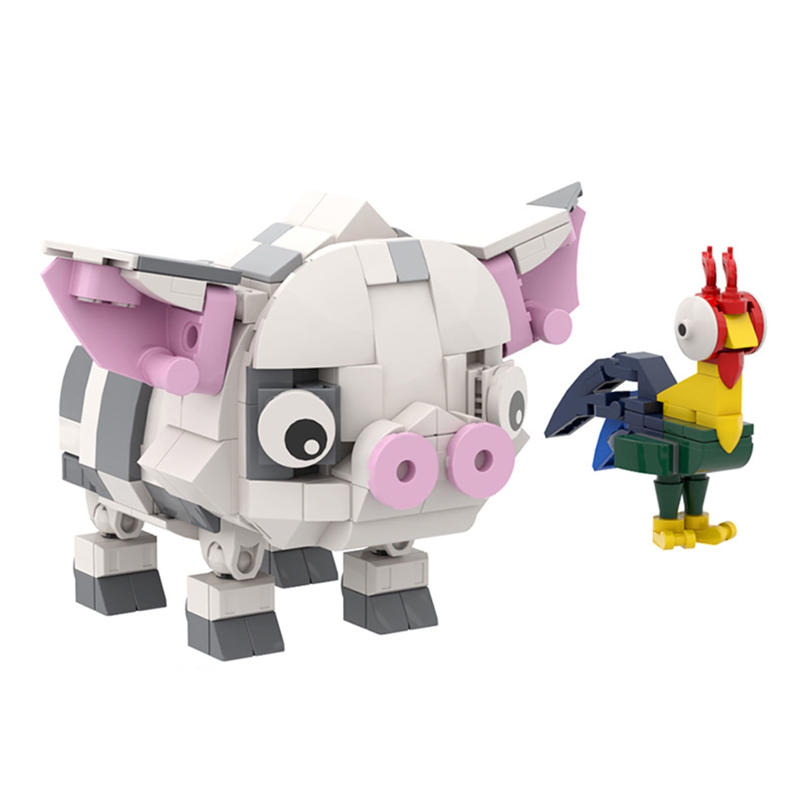 Jollyzo Moana HeiHei Rooster Building Brick Toys, Animal Figurine DIY ...