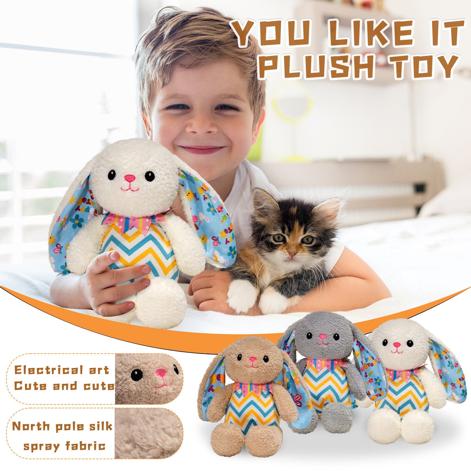 Jollyzo Soft Bunny Stuffed Animals, 12 inch - Adorable Bunny Plush ...