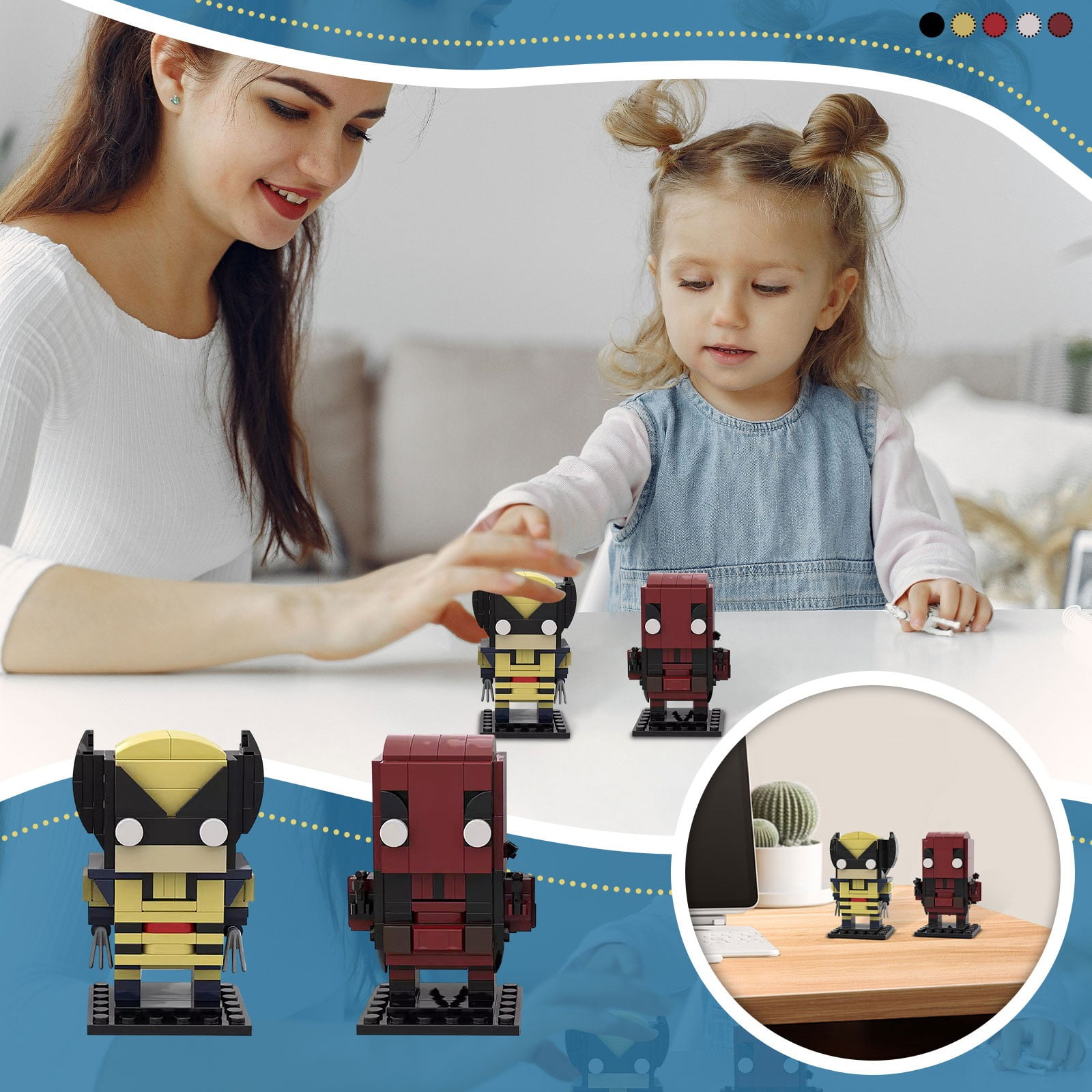 Jollyzo Superhero Deadpool Brick Mini Figures Building Block Toys for ...