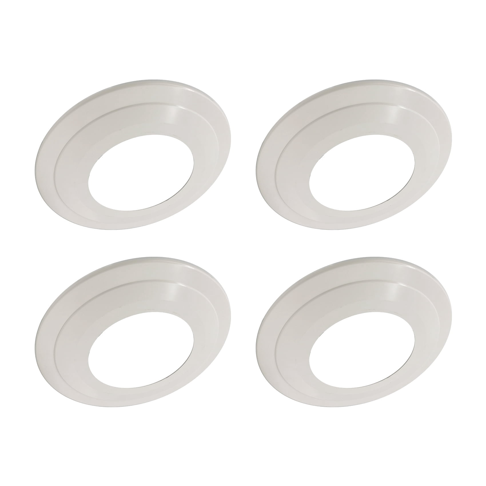 Jolux 4pk Gloss White Goof Trim Ring for 5/6" Recessed Can Lighting ...