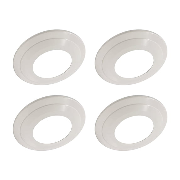 Jolux 4pk Gloss White Goof Trim Ring for 5/6" Recessed Can Lighting ...