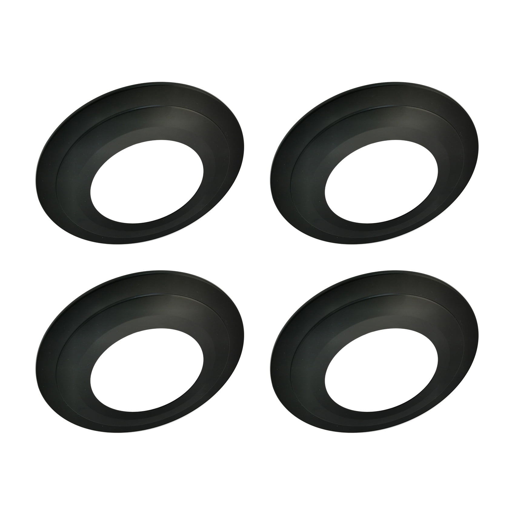 Jolux 4 Pack Matte Black Goof Trim Ring for 5/6" Inch Recessed can ...