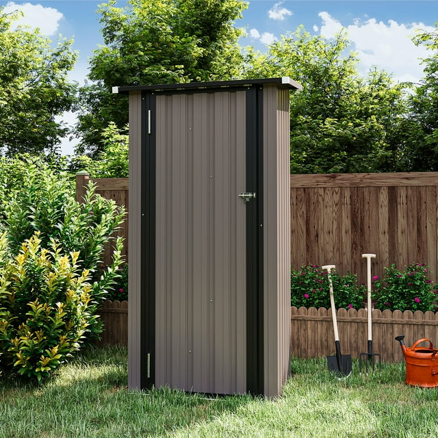 JolyDale 3'x3' Outdoor Metal Storage Shed, Small Wall Side Storage ...