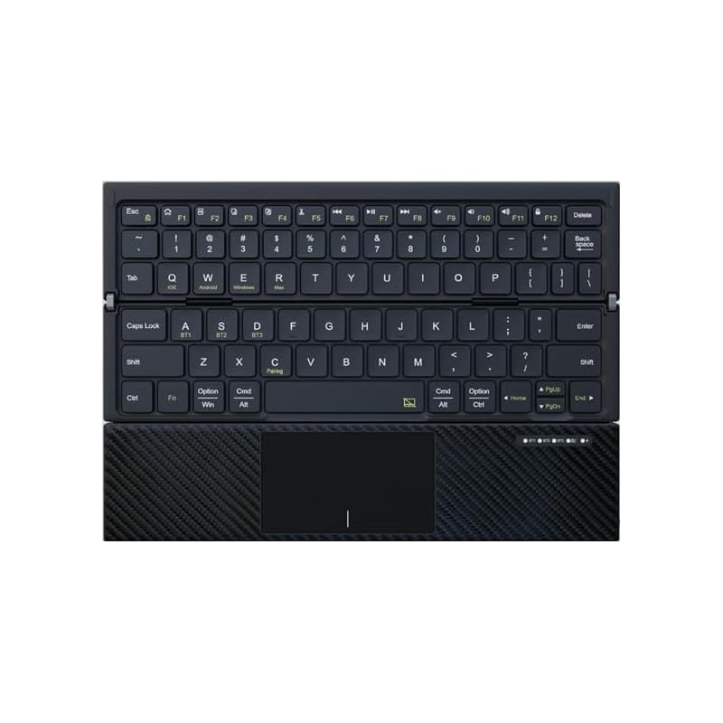 Jomaa Tri-Folding Keyboard with Touchpad Rechargeable Foldable Wireless ...