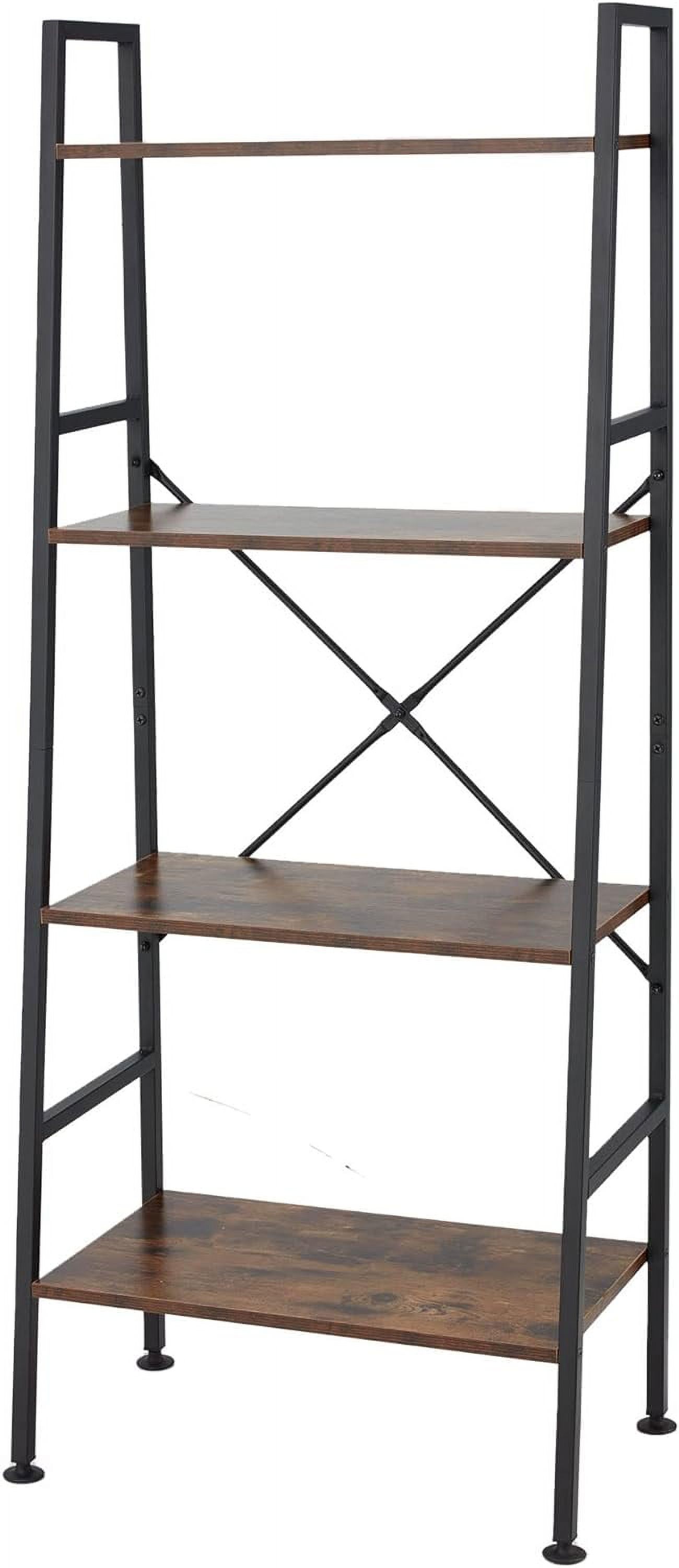 Jomeed Modern 4 Tier Wood and Steel Multifunction Bookshelf Storage ...
