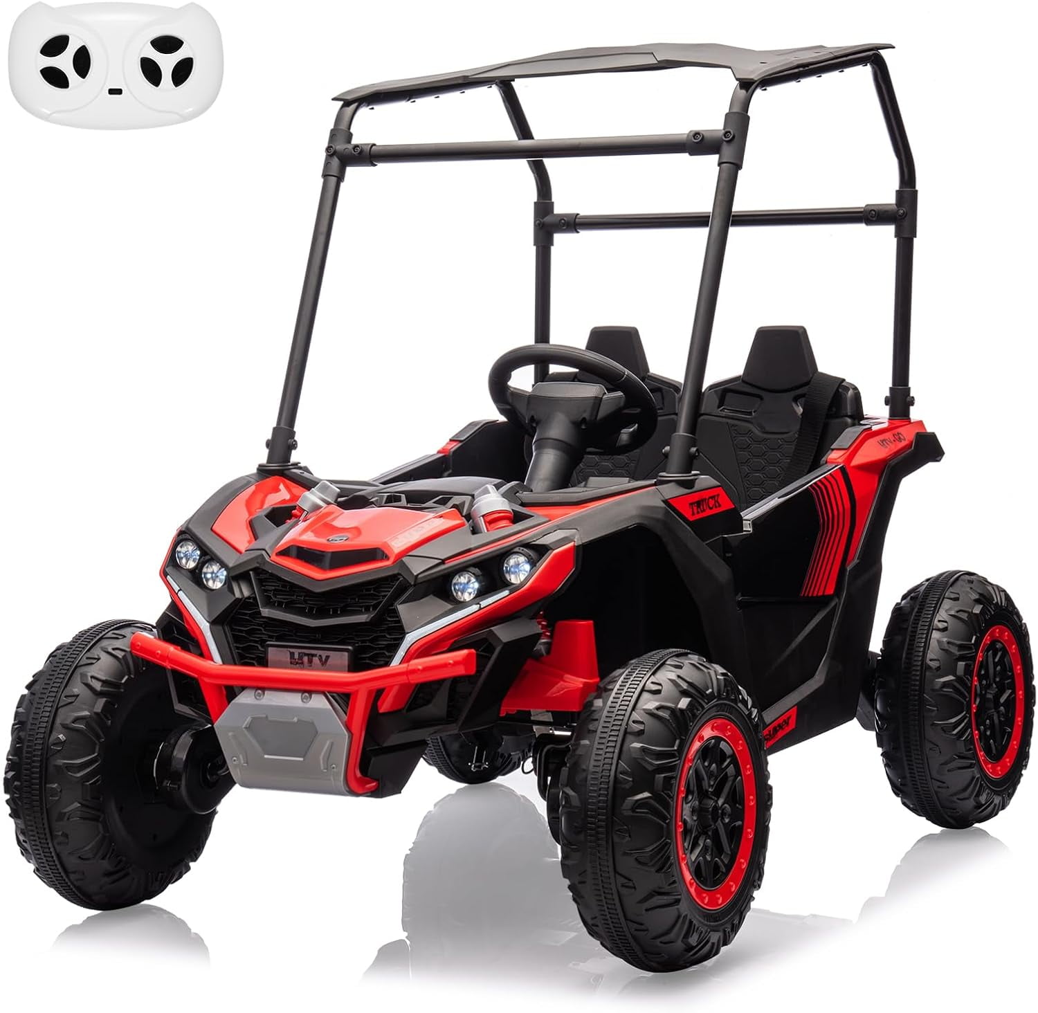 Jomilly 24V Ride on Utv for Kids, 2 Seater Electric Truck with Sun ...