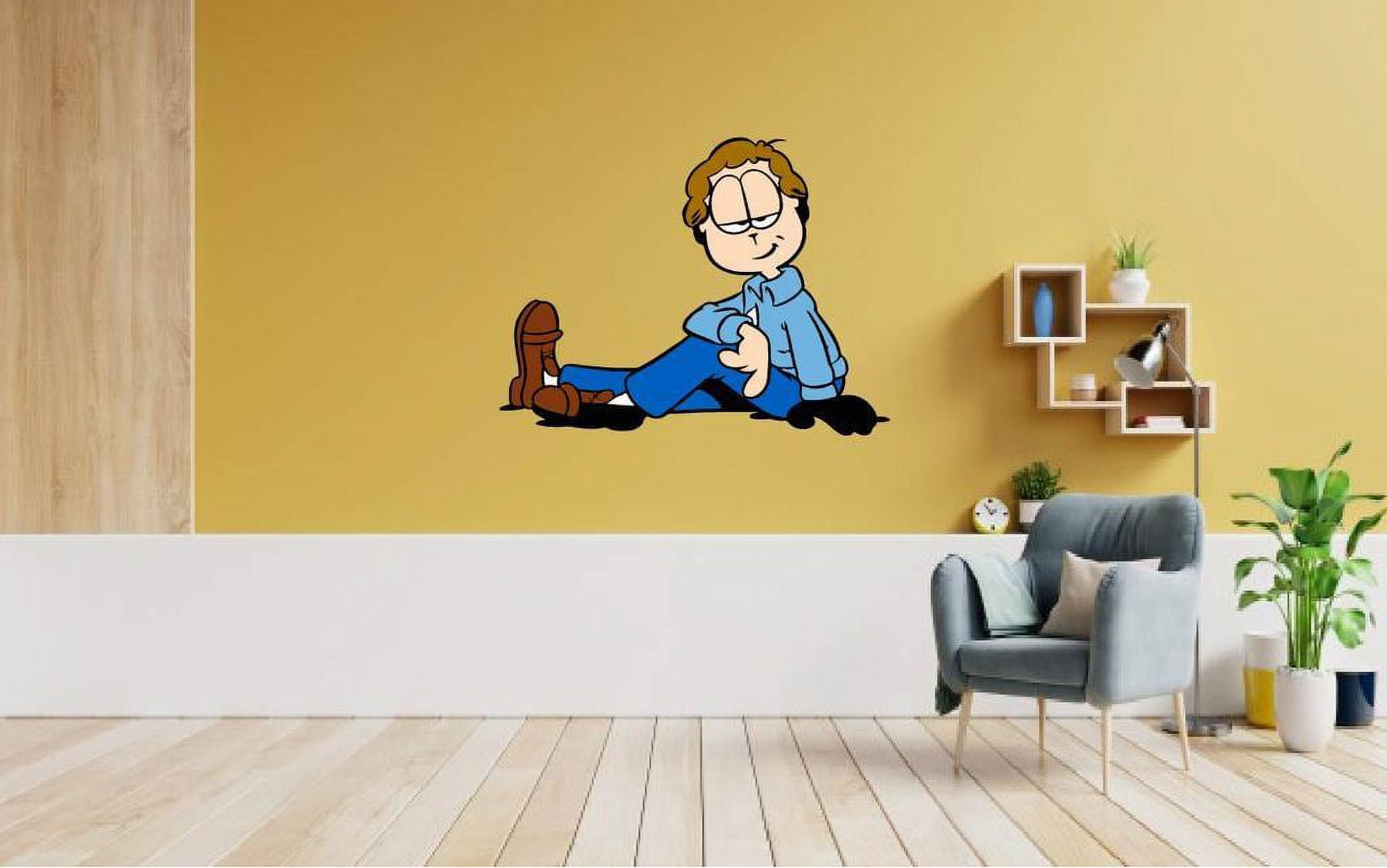 Jon Arbuckle Sleepy Garfield the Cat Cartoon Character Wall Art Sticker ...