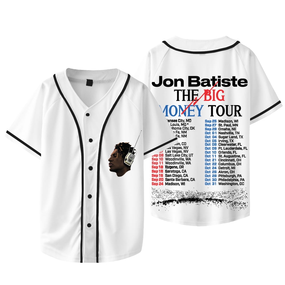 Jon Batiste Big Money Tour Baseball Jacket Cosplay Unisex Fashion V-neck Short Sleeve T-shirts ...