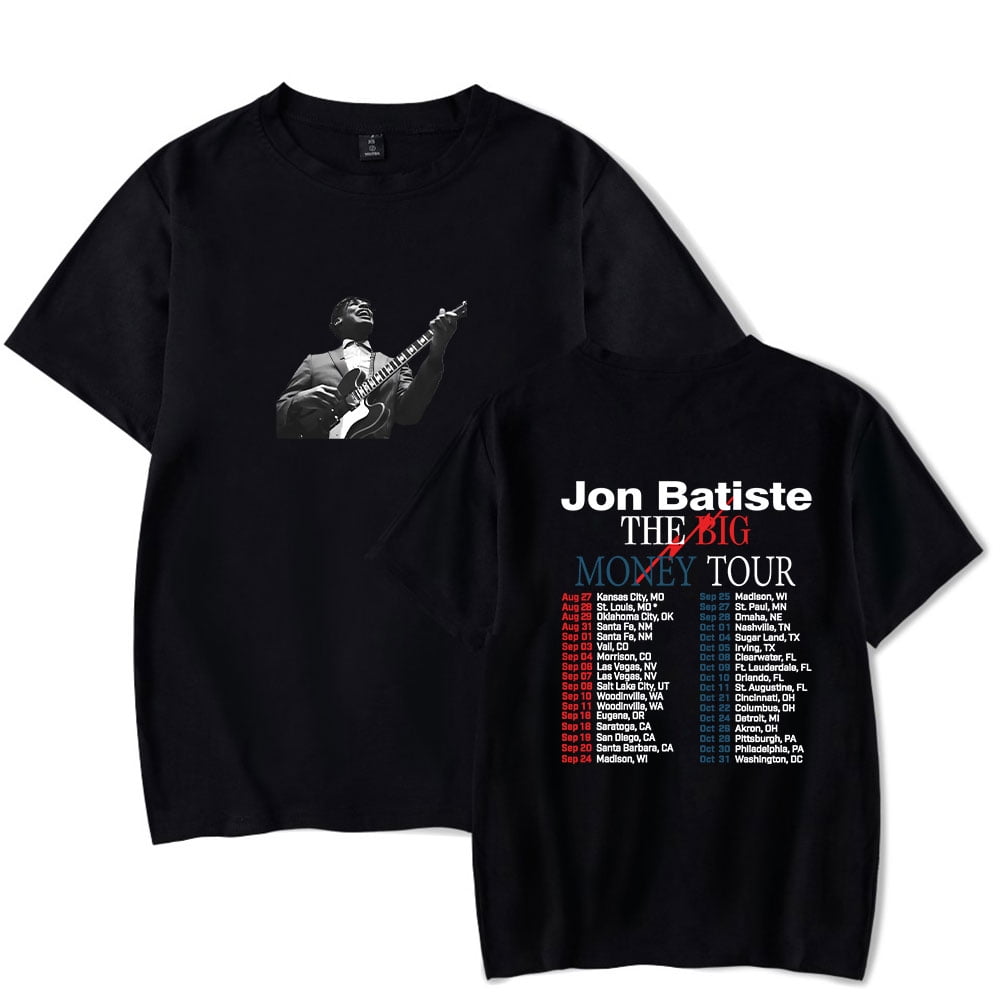 Jon Batiste The Big Money Tour 2025 Merch T-Shirt Women Men Casual Crewneck Short Sleeve Fashion ...