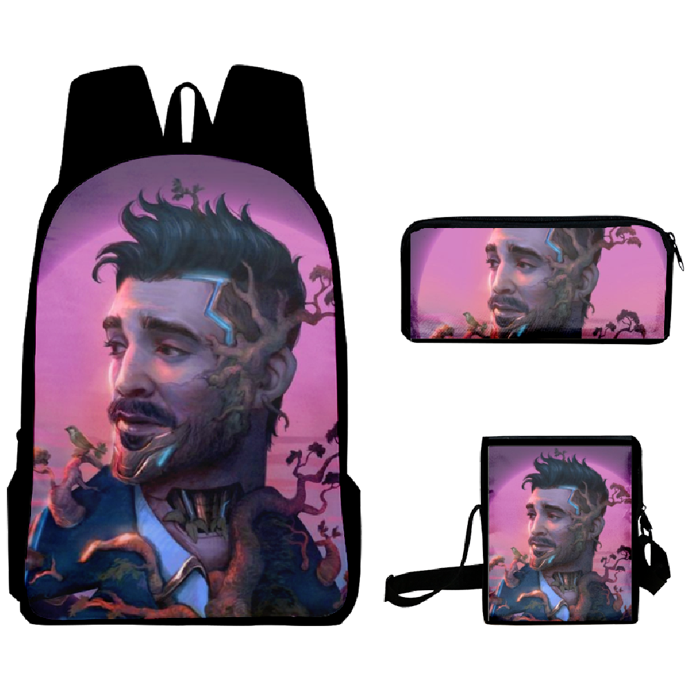 Jon Bellion Backpacks 3 Pieces Sets Cosplay 3D Crossbody Bag Casual ...