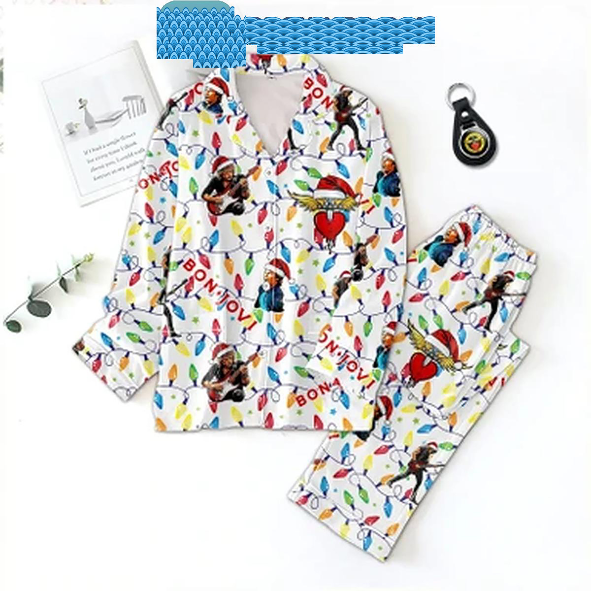 Jon Bon Jovi Christmas Light 2024 Polyester Pajamas Set - Walmart.com