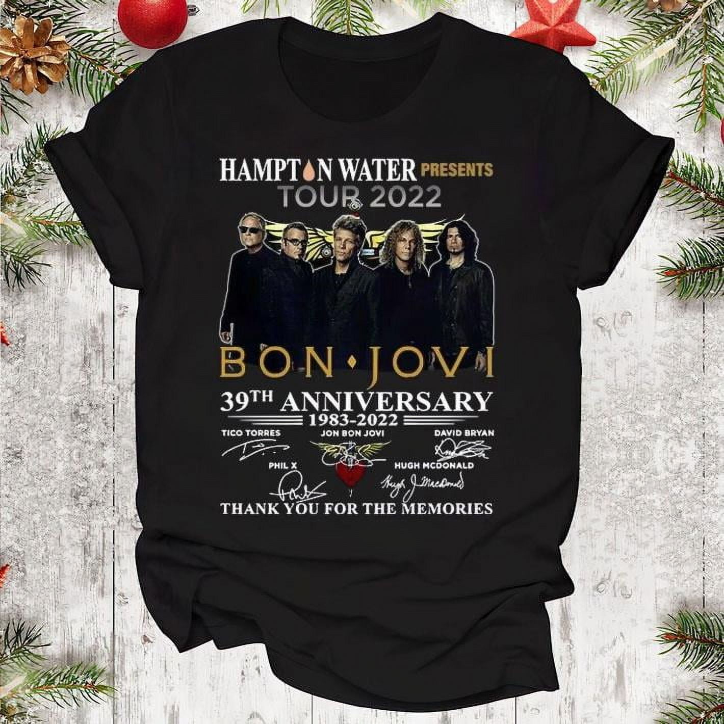 Jon Bon Jovi Tour Hampton Water Signatures T-Shirt Shirt, Size S, Tee ...