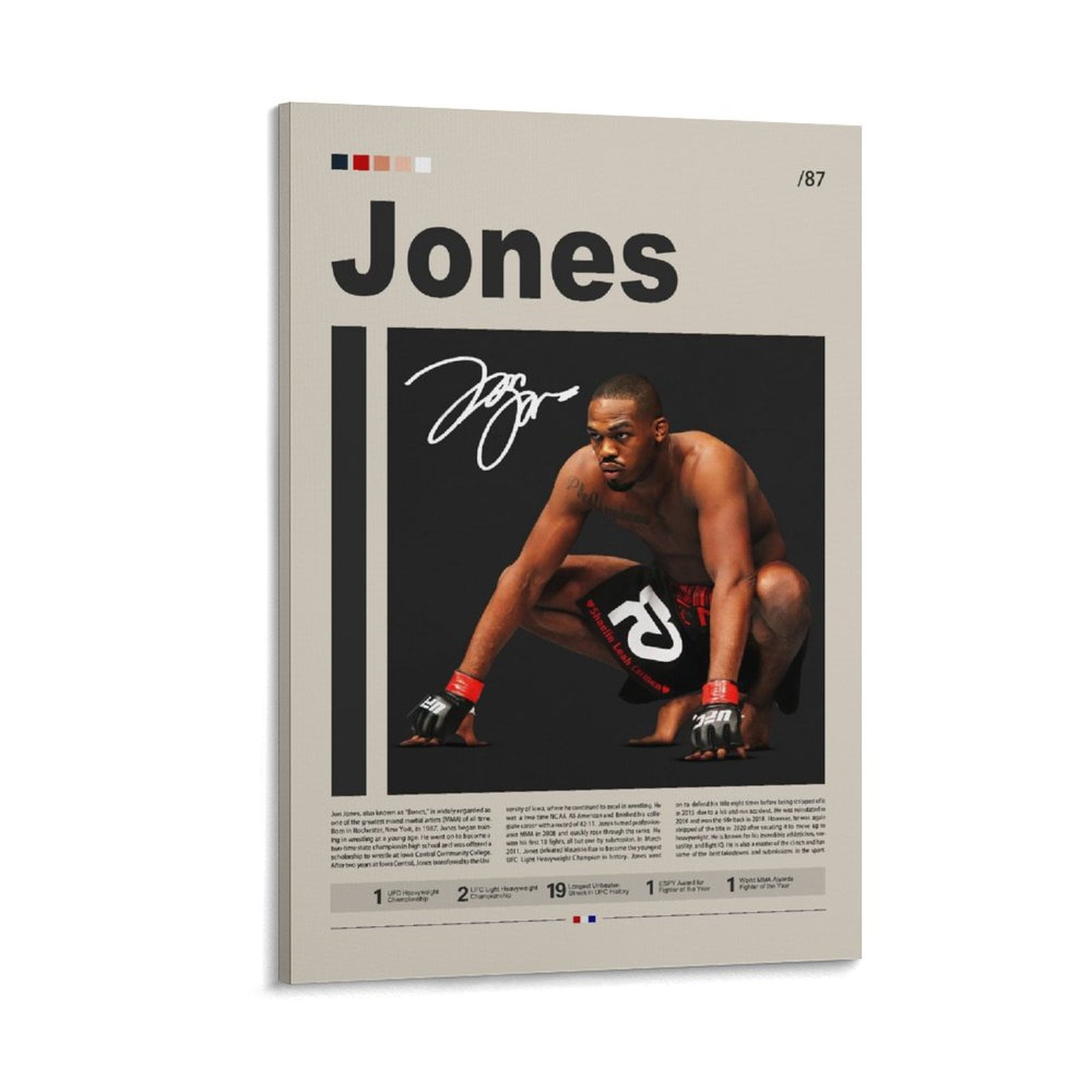 Jon Jones Poster 'Bones'Mixed Martial Arts Sports Posters (8) Home ...