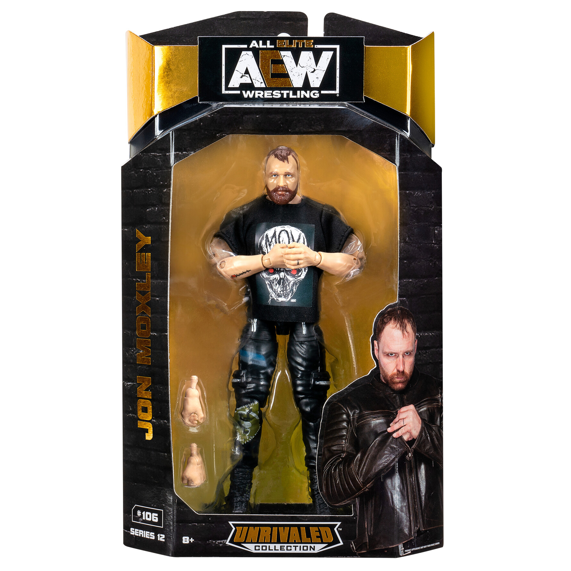 Jazwares AEW Unrivaled 8 - Jon Moxley Toy Wrestling Action Figure with Angry Headsculpt and ...