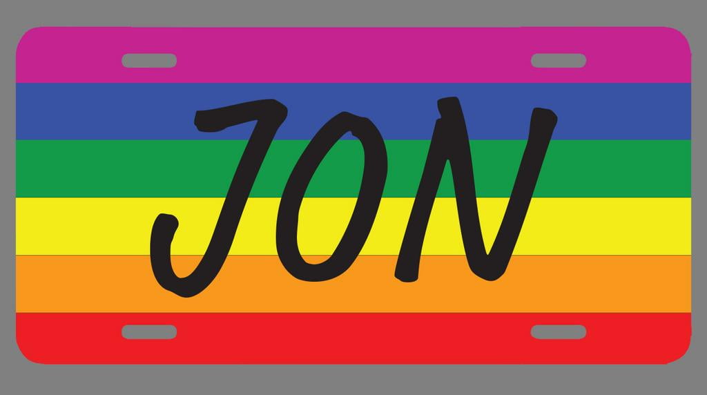 Jon Name Pride Flag Style License Plate Tag Vanity Novelty Metal | UV ...