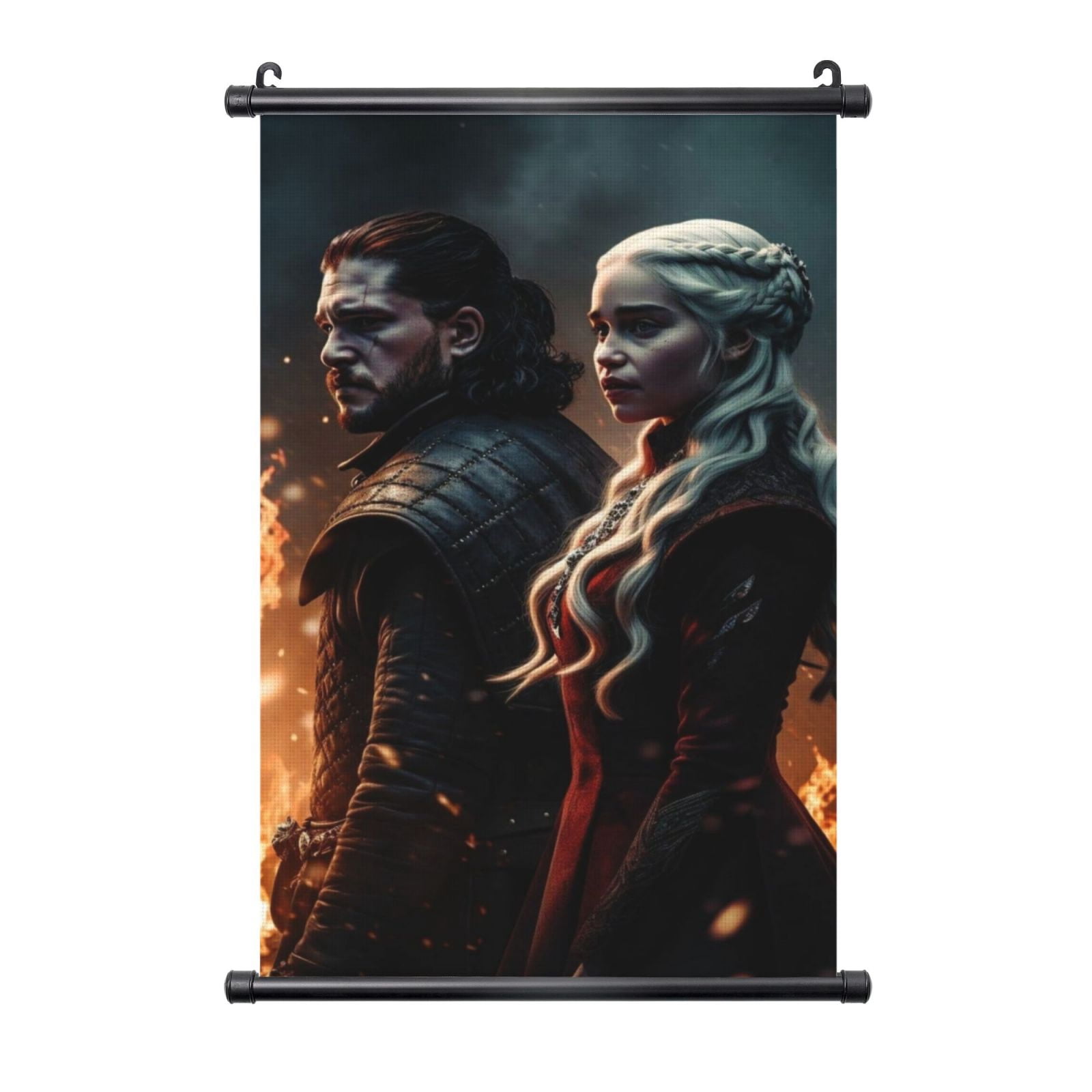 Jon Snow Poster Aesthetic Canvas PVC Shaft Wall Art Hanging Hanger ...