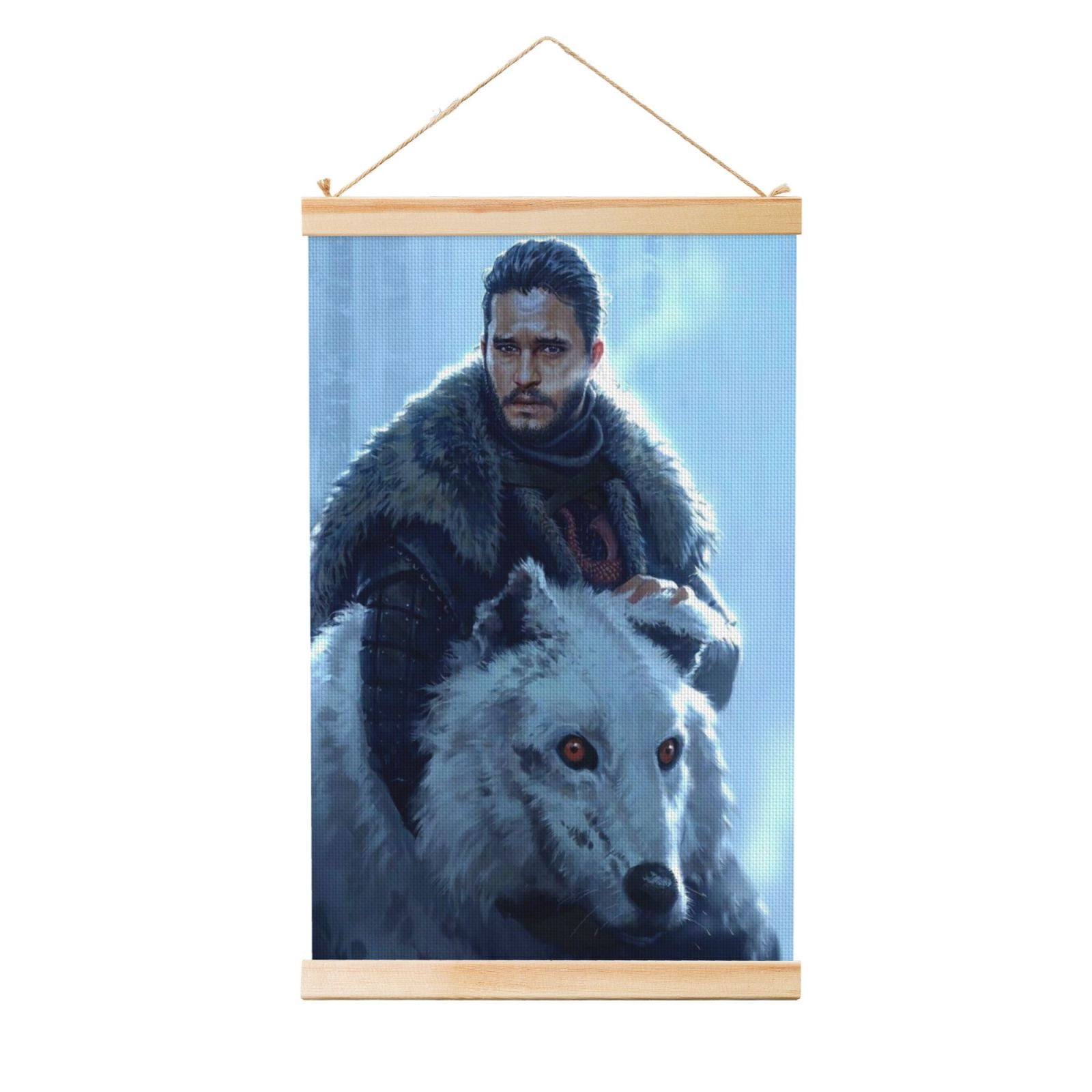 Jon Snow Poster Aesthetic Canvas Wooden Shaft Wall Art Hanging Hanger ...