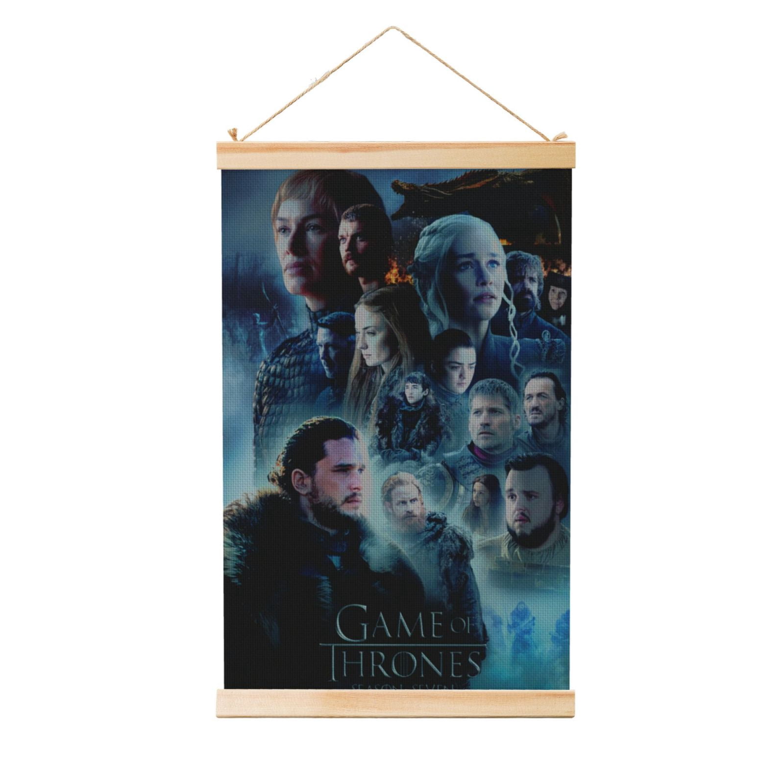 Jon Snow Poster Aesthetic Canvas Wooden Shaft Wall Art Hanging Hanger ...