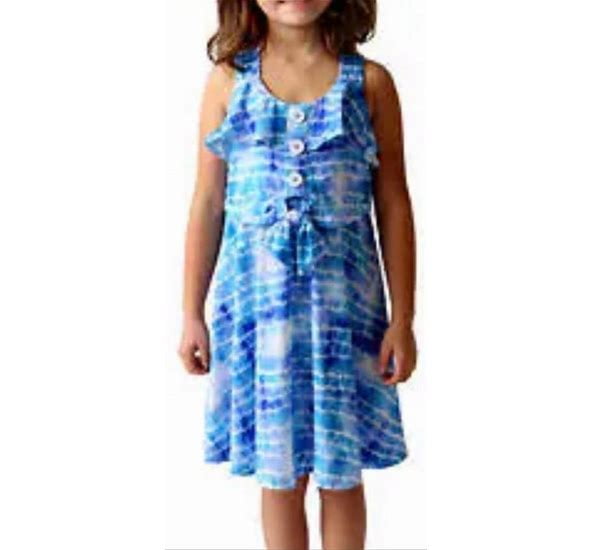 Jona Michelle Girls Beach Dress (Blue/Purple Tye Dye, 4T) - Walmart.com