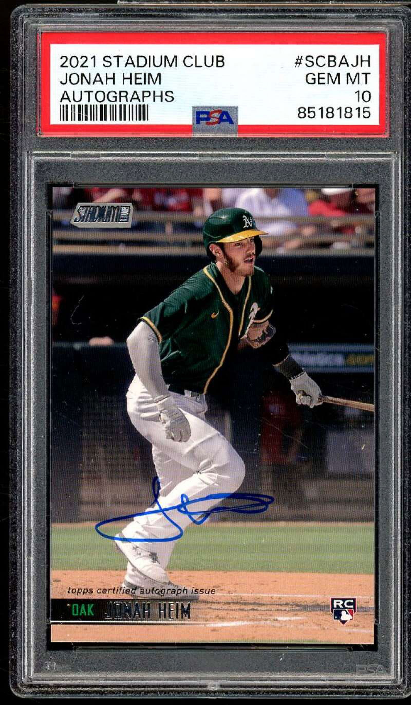 Jonah Heim Rookie Card 2021 Stadium Club Autographs #SCBAJH - Walmart.com
