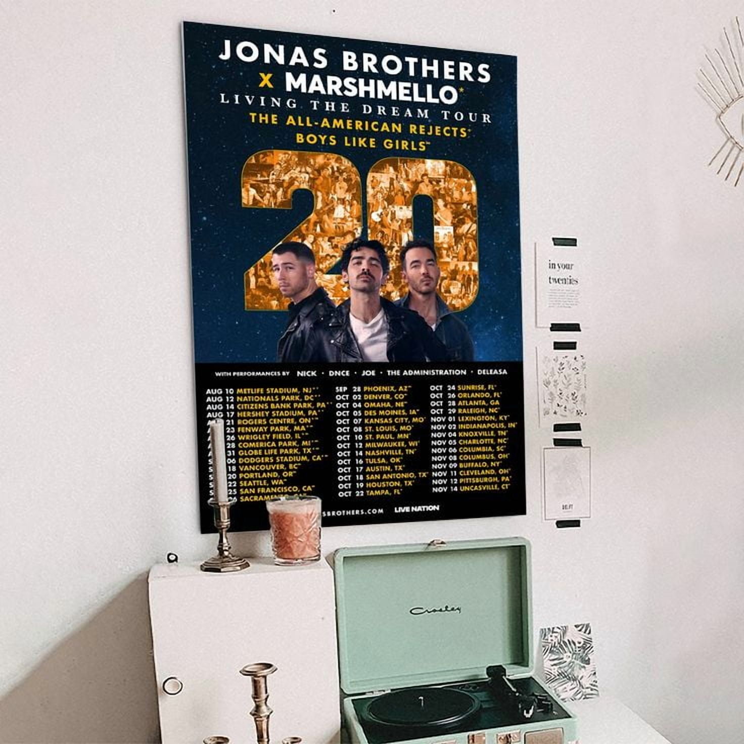Jonas 20 Jonas Brothers x Marshmello Living The Dream Tour 2025 Size 24''x36'' - The Basic Shop ...
