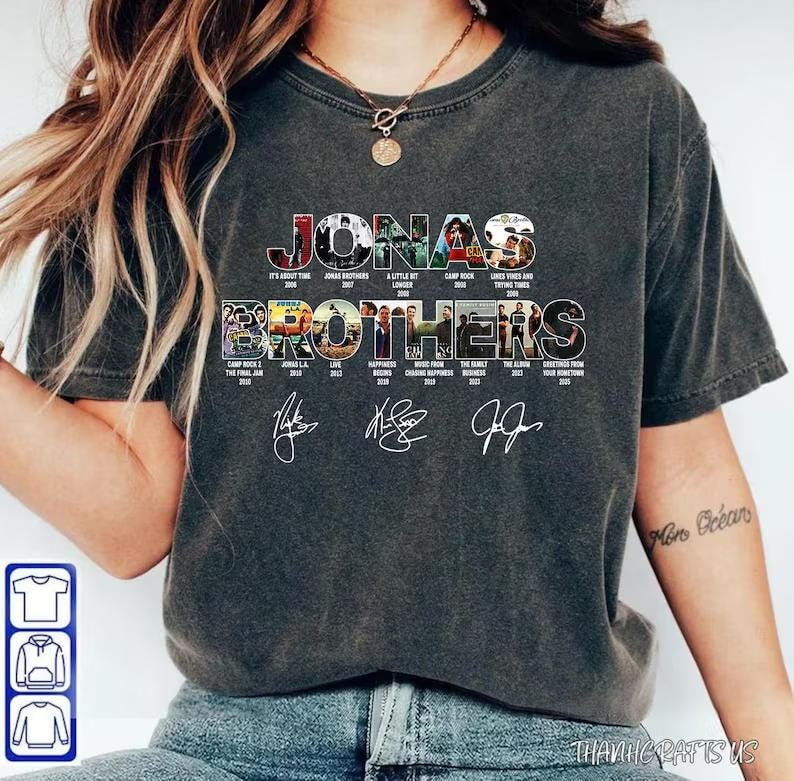 Jonas Brothers Album Timeline Tour Shirt, Greetings From Your Hometown ...