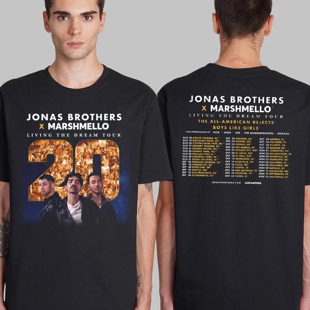 Jonas Brothers X Marshmello Living The Dream Tour 2025 T-Shirt - Walmart.com
