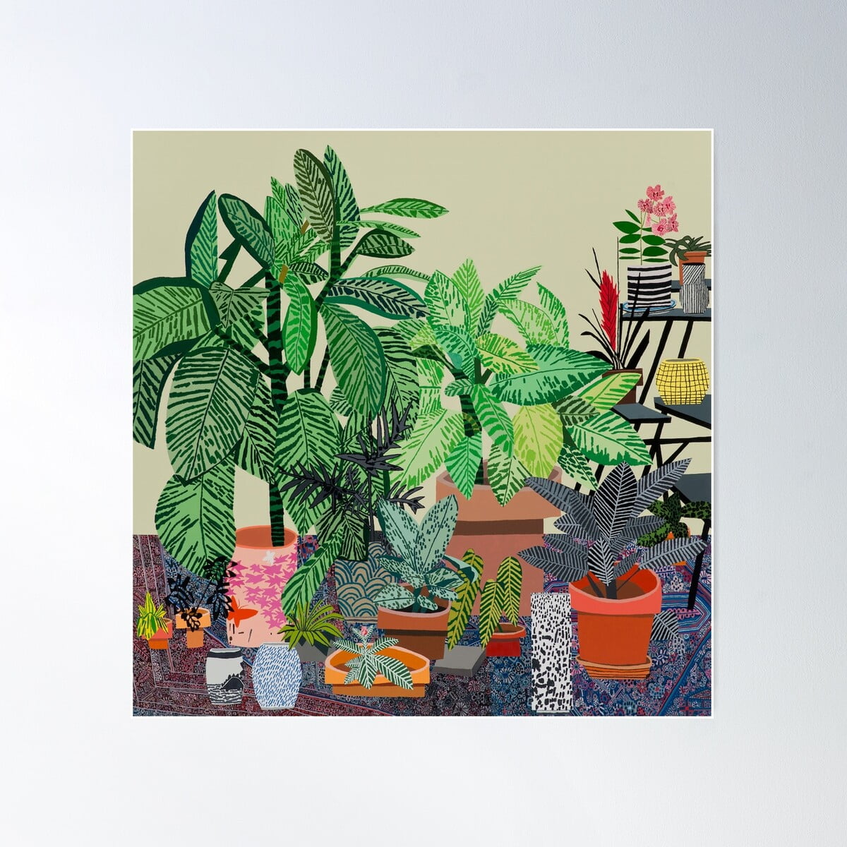 Jonas Wood Blue Rug Still Life Poster Wall Art, Modern Wall Decor For ...