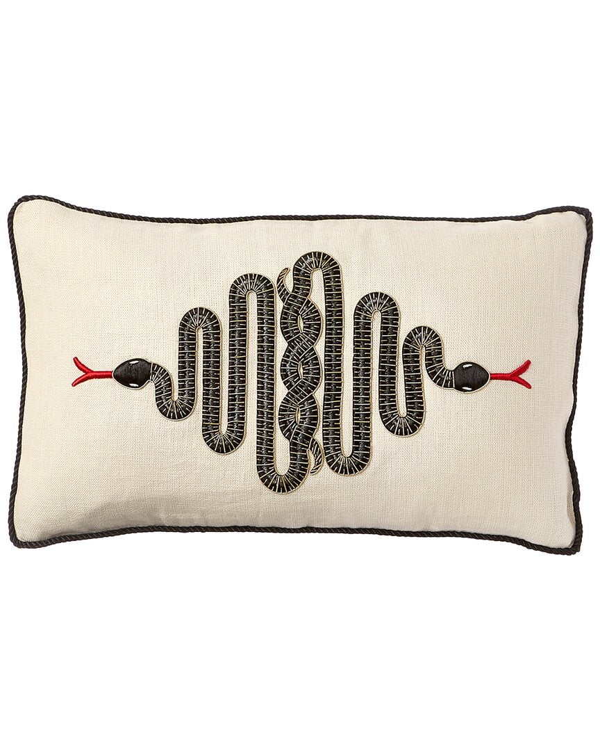 Jonathan Adler Kit Us Snake Embroidered Pillow, White - Walmart.com