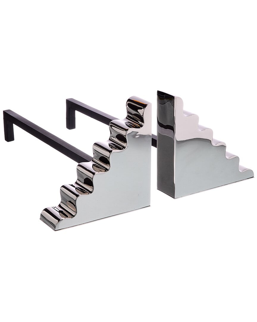 Jonathan Adler Ripple Nickel Andirons, Silver - Walmart.com