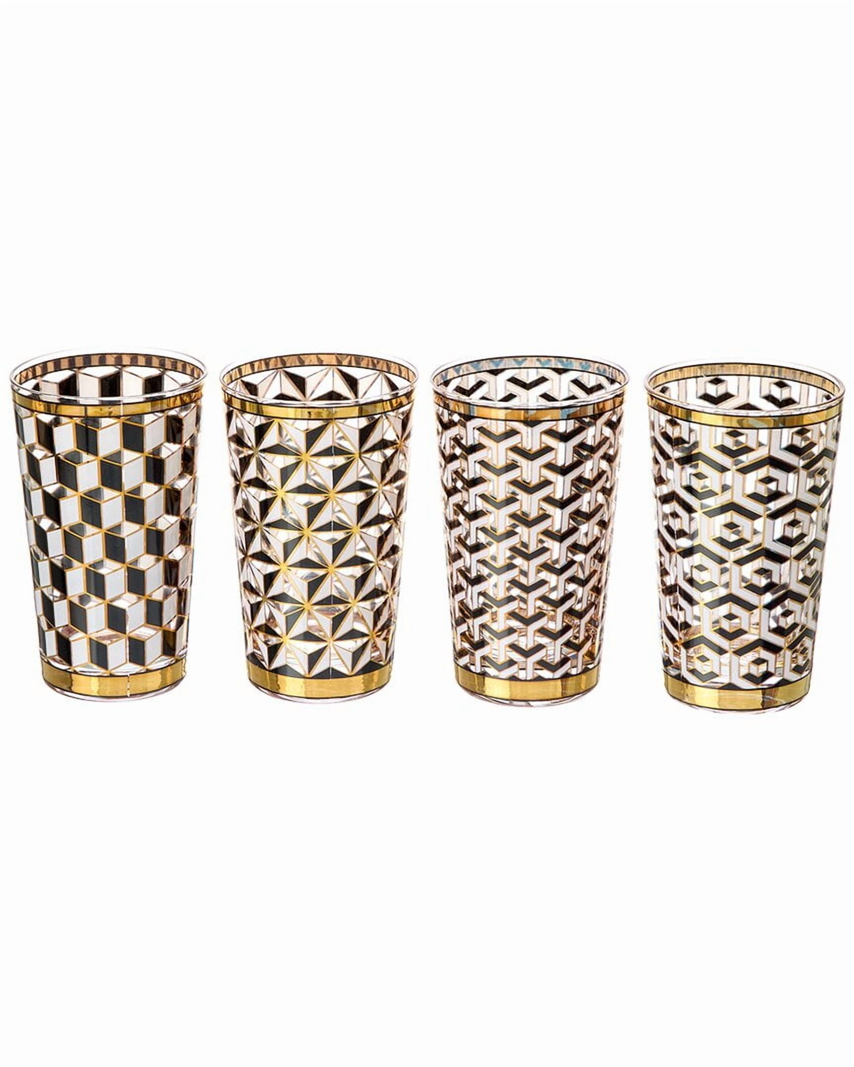 Jonathan Adler Set of 4 Boxed Versailles Highball Glasses, ns, Black ...